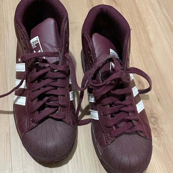 adidas | Shoes | Adidas Pro Model Maroon Hightop Sneakers | Poshmark